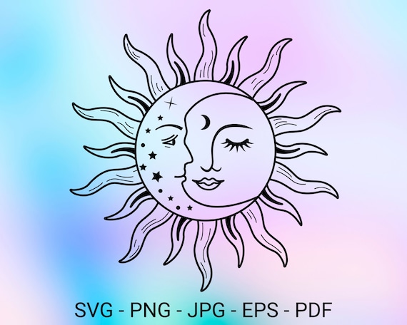 Celestial Sun and Moon Svg Vintage Sun SVG Moon Svg Sun - Etsy New Zealand