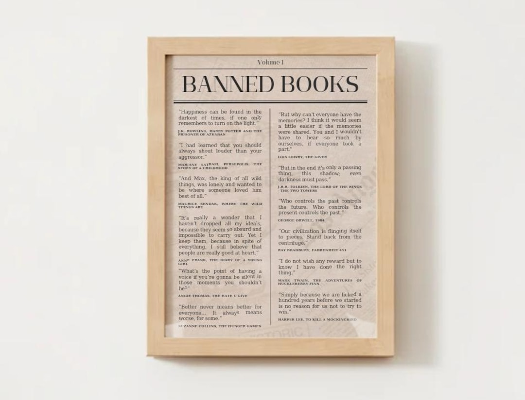 Banned Book Quotes Poster - Volume One - Etsy