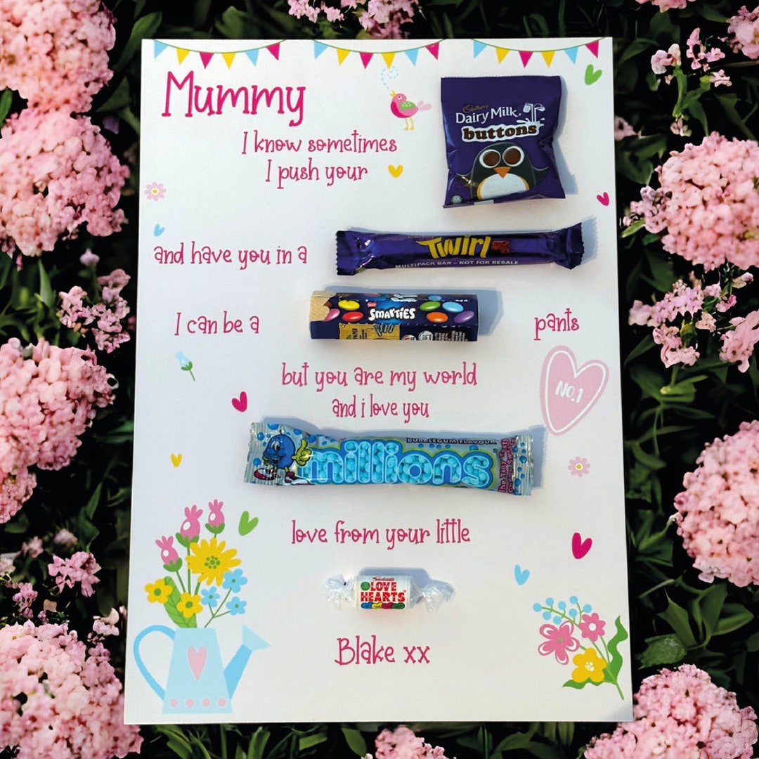 Personalised Bunting Mothers Day Chocolate Message Board - Mum Nan Step ...