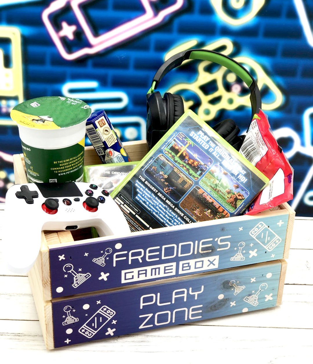 Personalised Gamer Crates Game Box Excellent Gift Nephews Nieces Son ...
