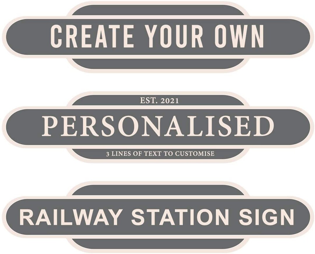 Personalised Train Signs Solid Colour Free Standing or Wall Hanging Add ...