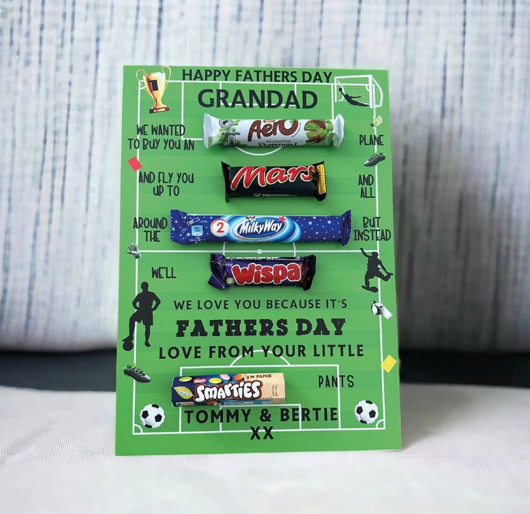Personalised Football Theme Father's Day Chocolate Message Board - Dad ...