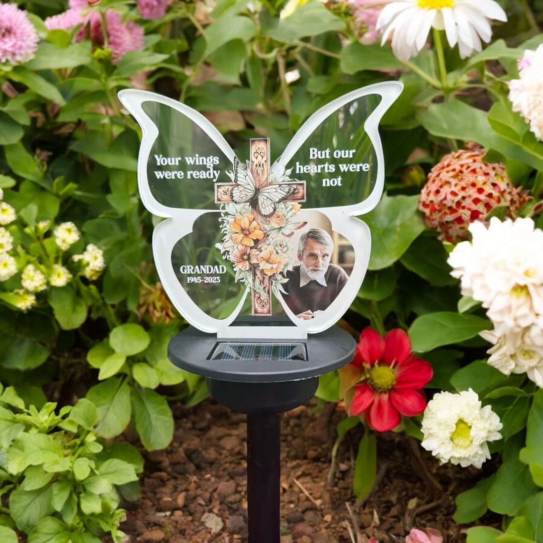 Personalized Solar Power Grave Stake Marker - Light up Headstone ...