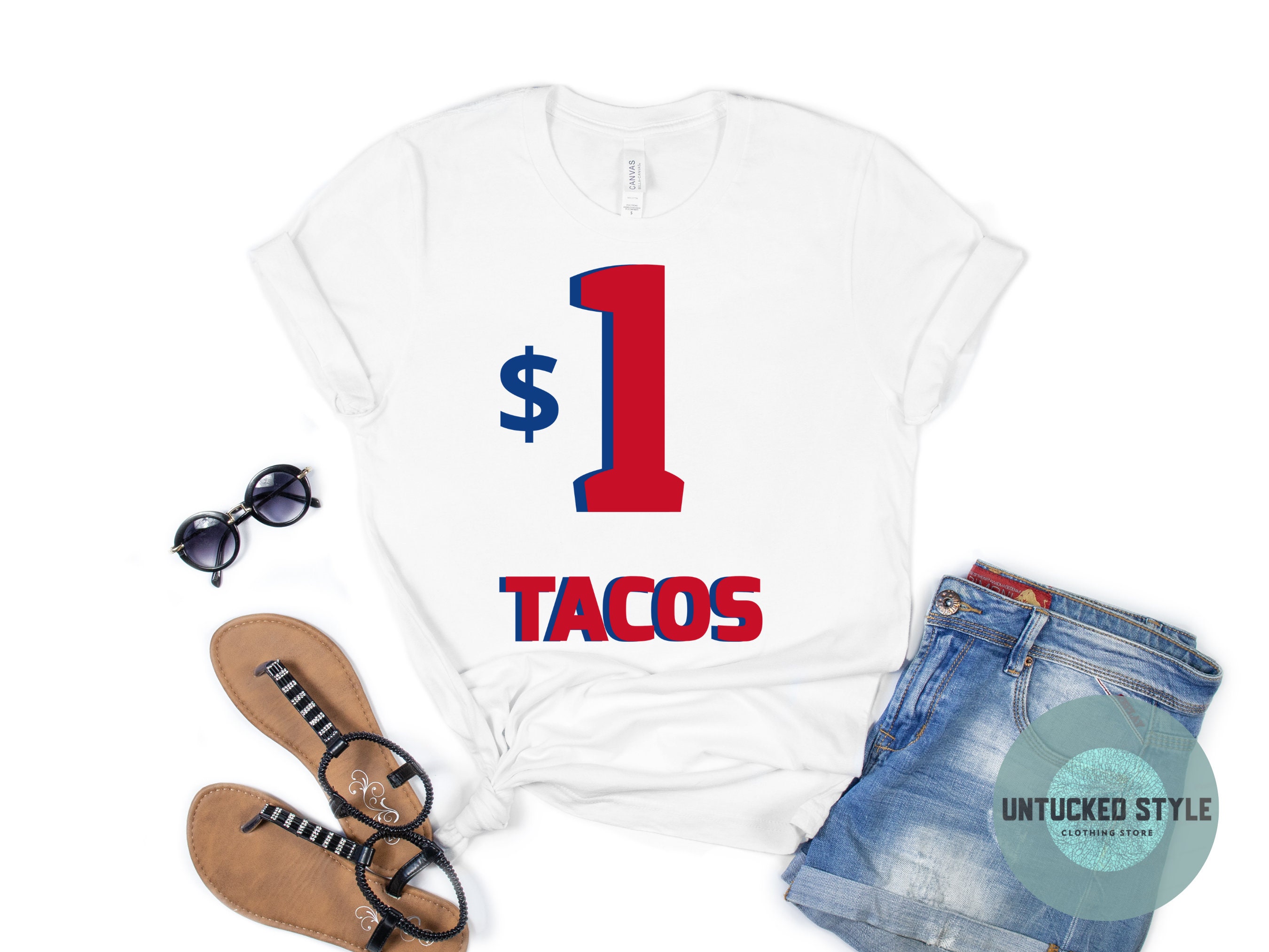 Taco T-shirt, 1 Dollar Tacos, T-shirt, Fun T-shirt, I Love Tacos, Taco ...
