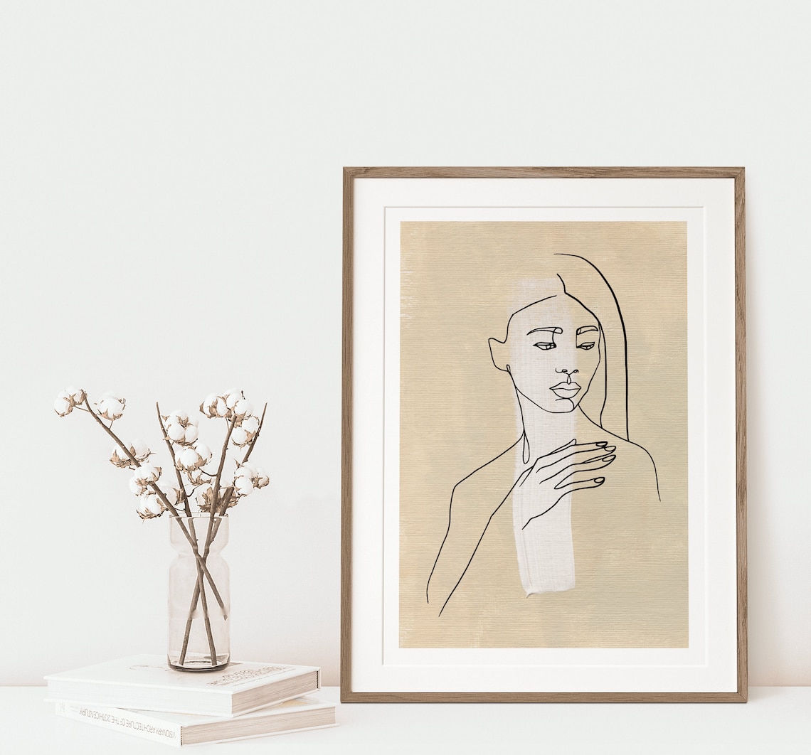 Woman Pencil Drawings Woman Line Drawing Abstract Line Drawing Print ...