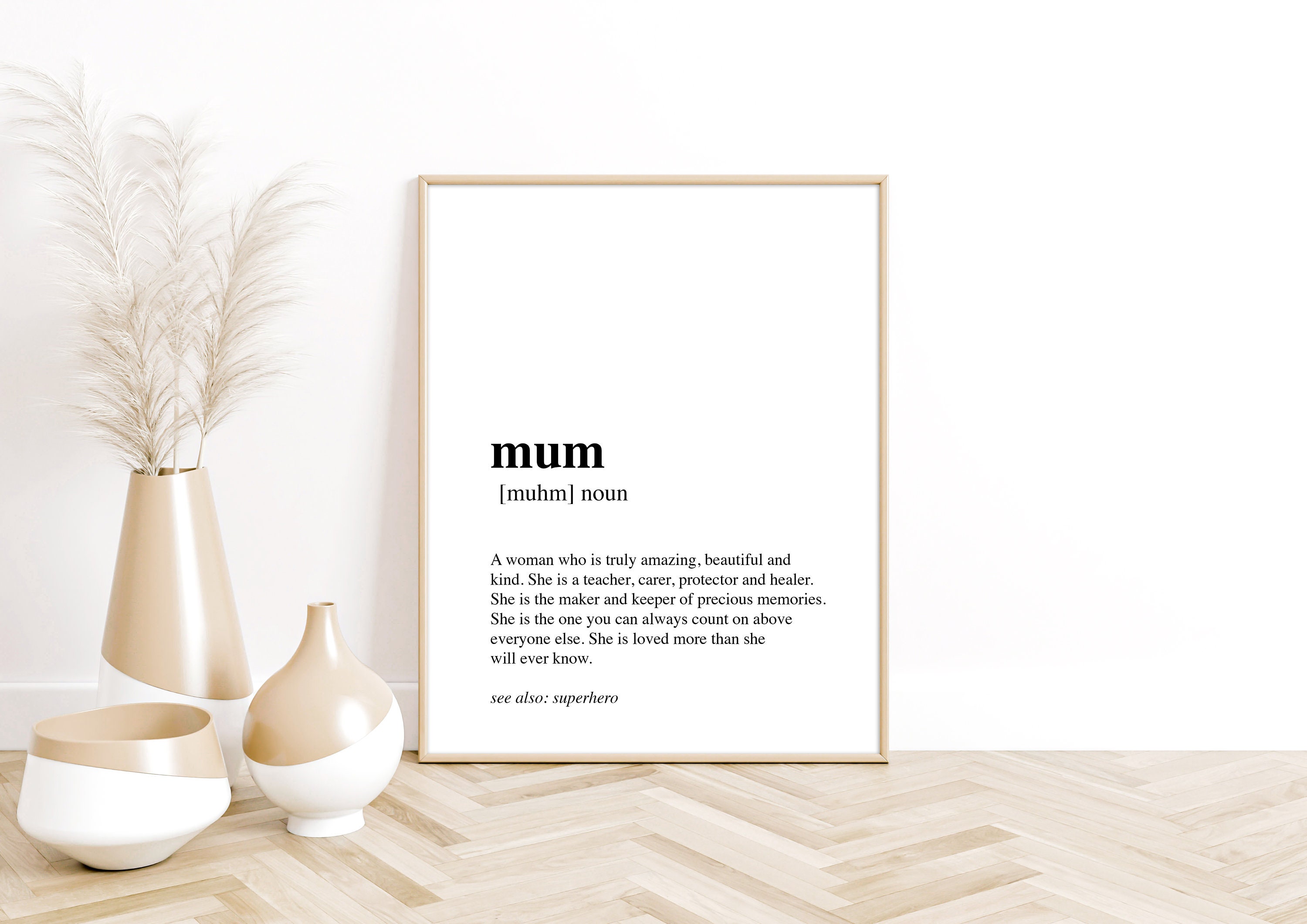 Mum Definition Print, Wall Art, Home Prints, Bedroom Print, Minimalist ...