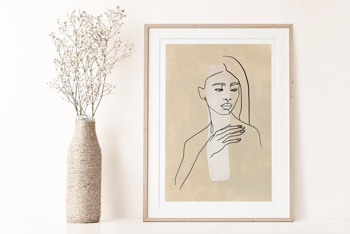 Woman Pencil Drawings Woman Line Drawing Abstract Line Drawing Print ...