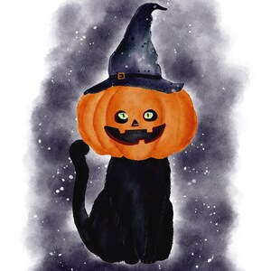 Halloween Wall Art Black Cat Printable Poster Halloween - Etsy
