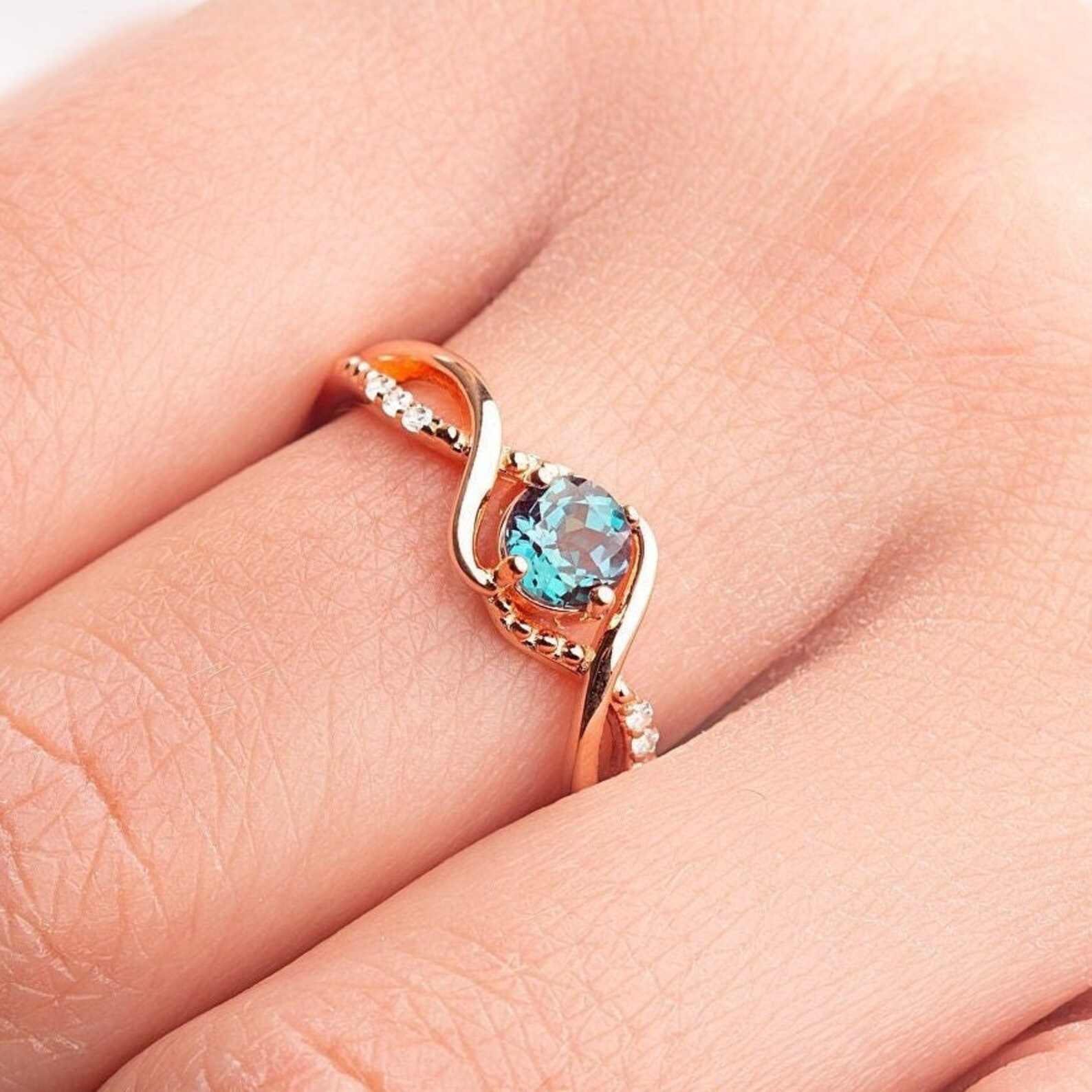 Alexandrite Engagement Ring, Promise Ring, Proposal Ring, Statement ...