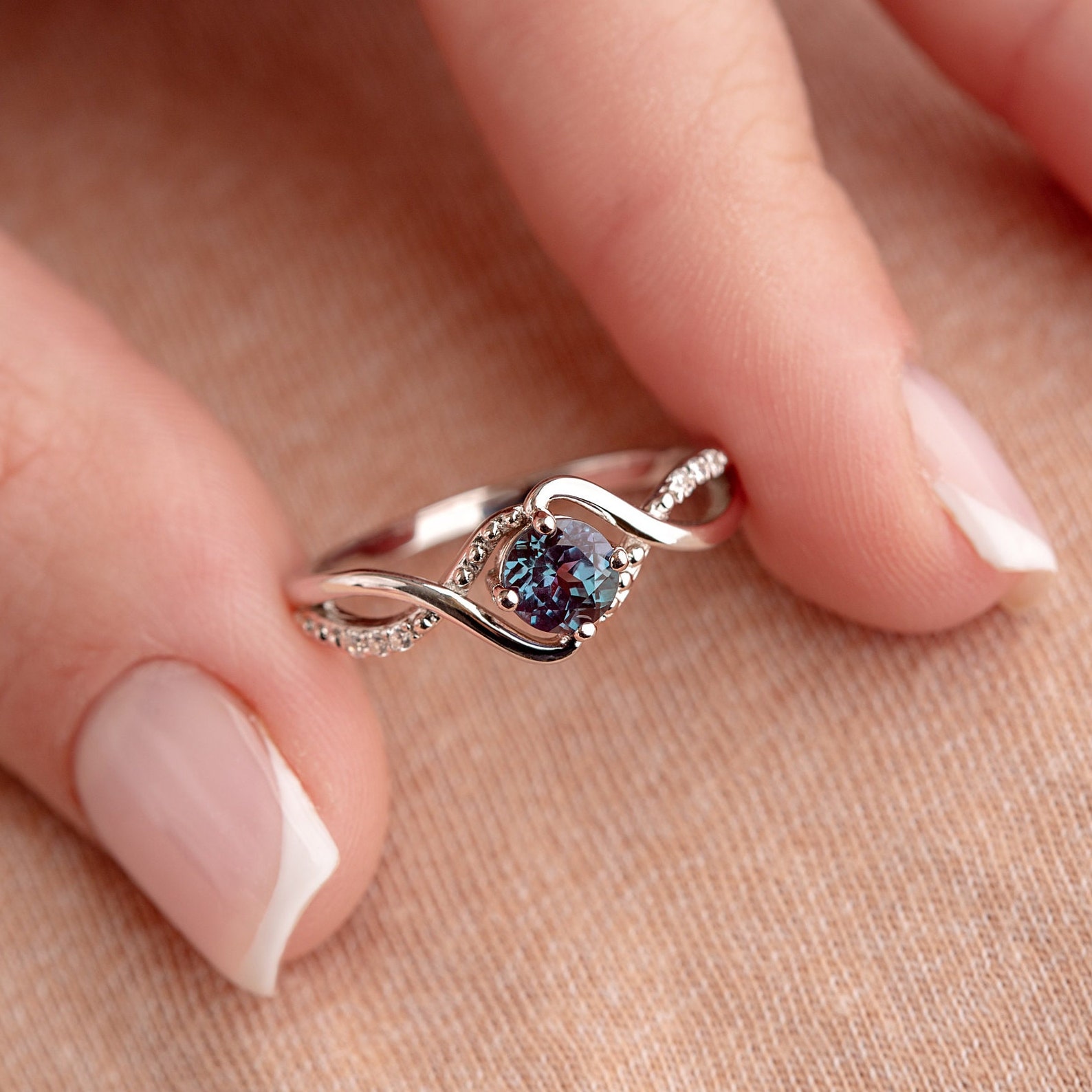 Alexandrite Engagement Ring, Promise Ring, Proposal Ring, Statement ...