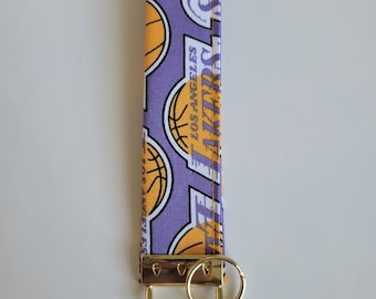 Specialty Hand Beaded LA Lakers Keychain. Handmade Lakers - Etsy