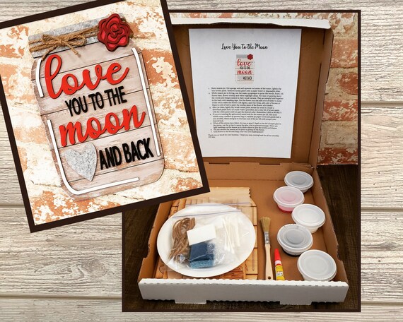 Valentine's Day Wooden Sign DIY Paint Kit Kids Art Idea Paint Party Kit ...