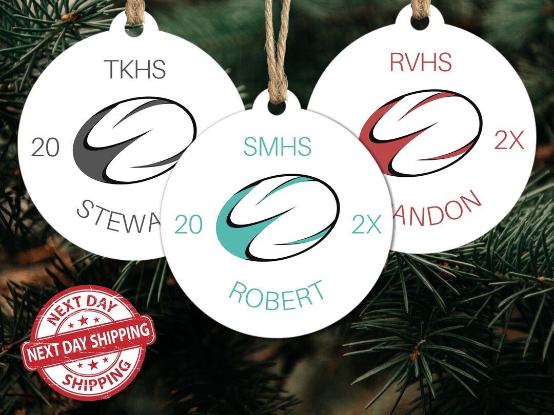 Rugby Christmas Ornament, Personalized Rugby Ornament, Rugby Gift ...
