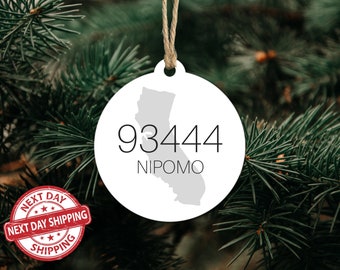 Zip Code Ornament, Farmhouse Ornament, Zip Code Sign, New Home Gift ...