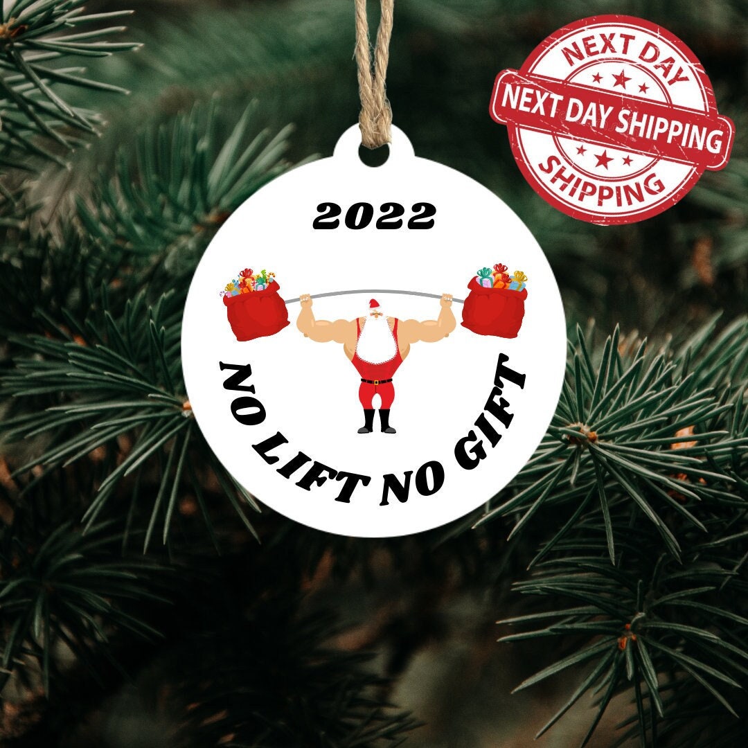 No Lift No Gift Ornament, Deadlift Santa Claus, Santa Fitness ...