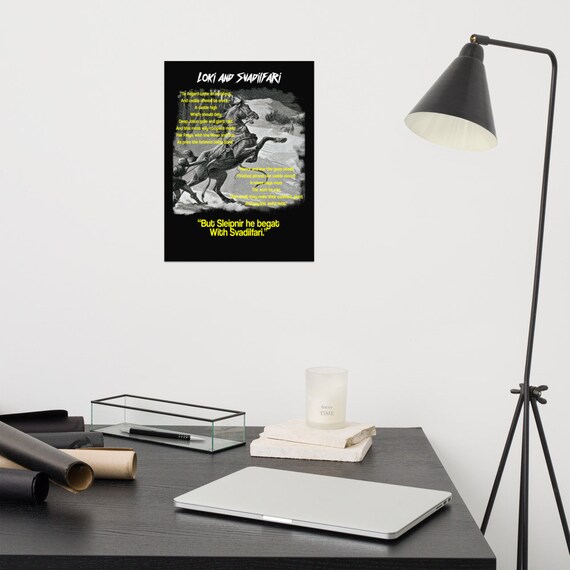 Photo paper poster Loki and Svadilfari | Etsy