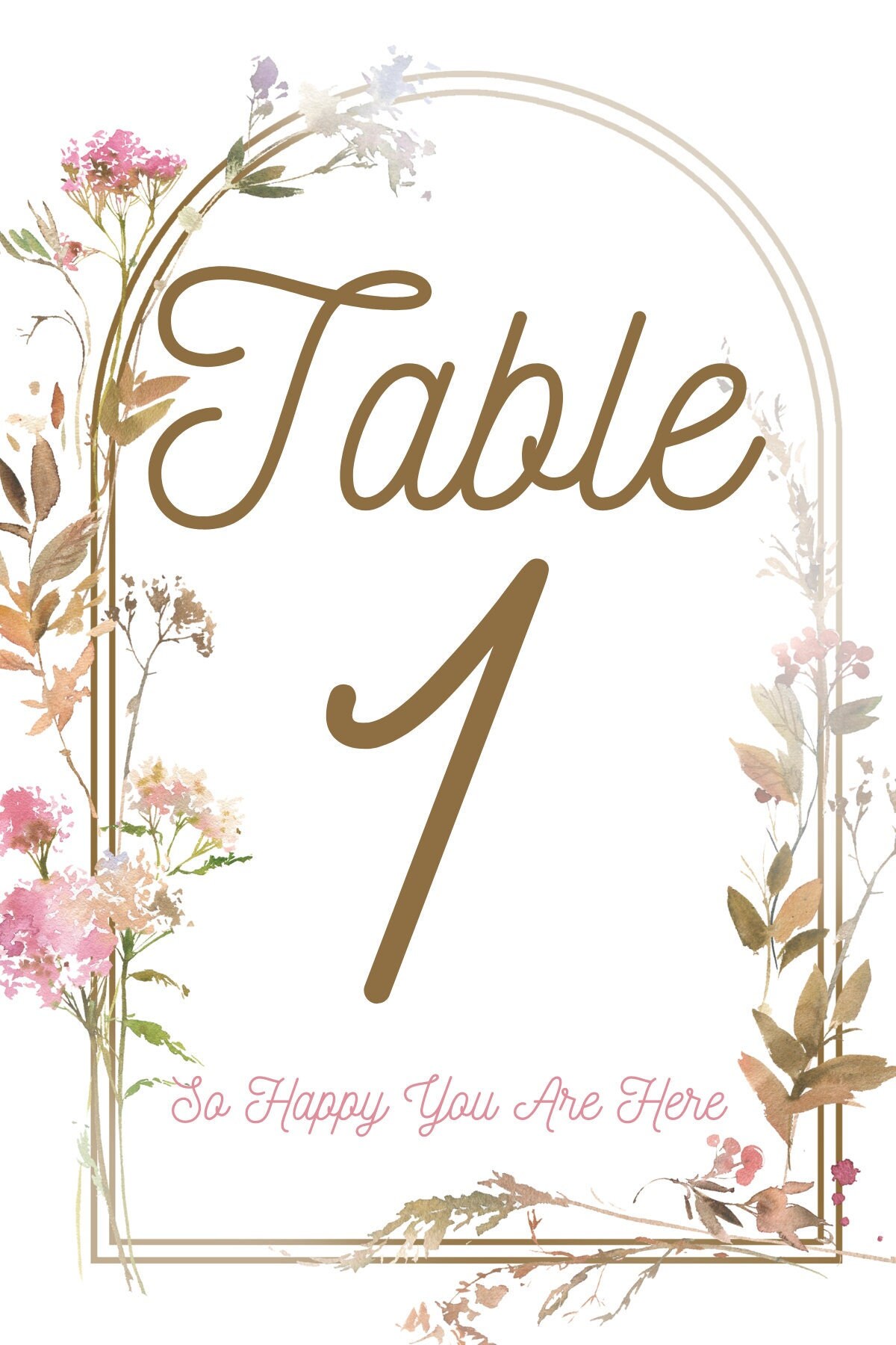 Printable Table Numbers, Rustic Chic Table Numbers, Floral Table Number ...