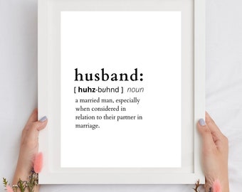 Husband Definition Print A4 Print Gift for Him Hungry - Etsy