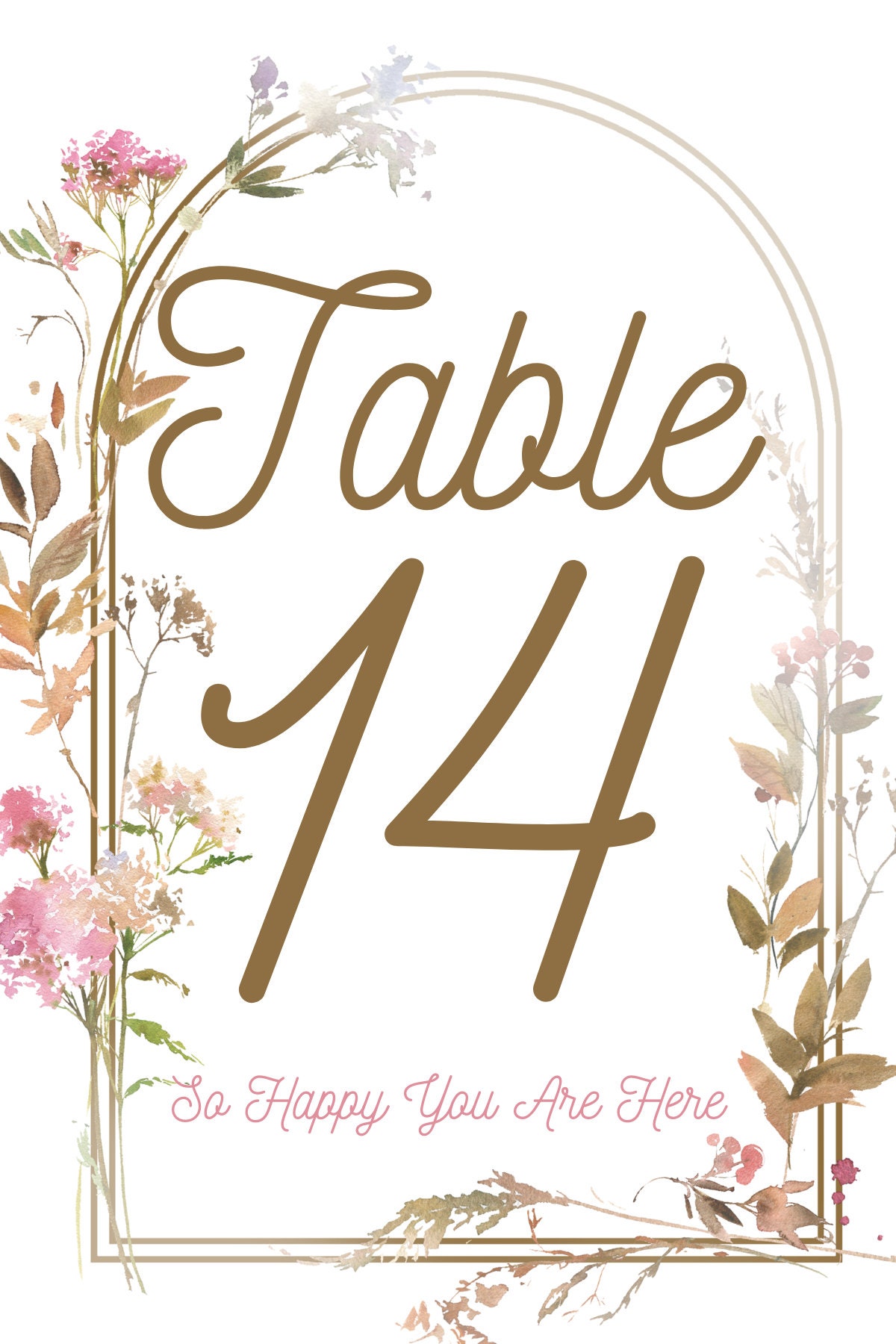Printable Table Numbers, Rustic Chic Table Numbers, Floral Table Number ...