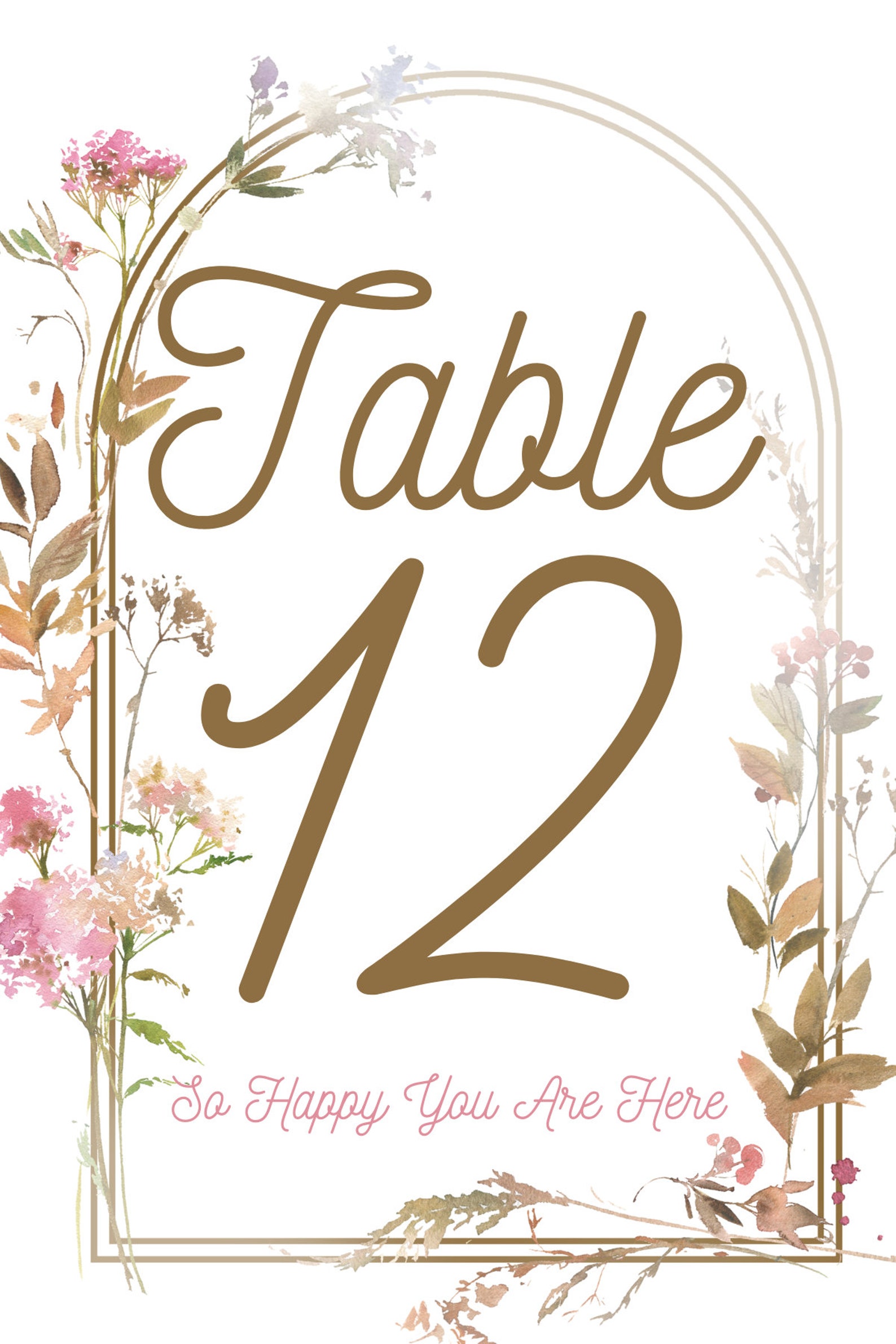 Printable Table Numbers, Rustic Chic Table Numbers, Floral Table Number ...