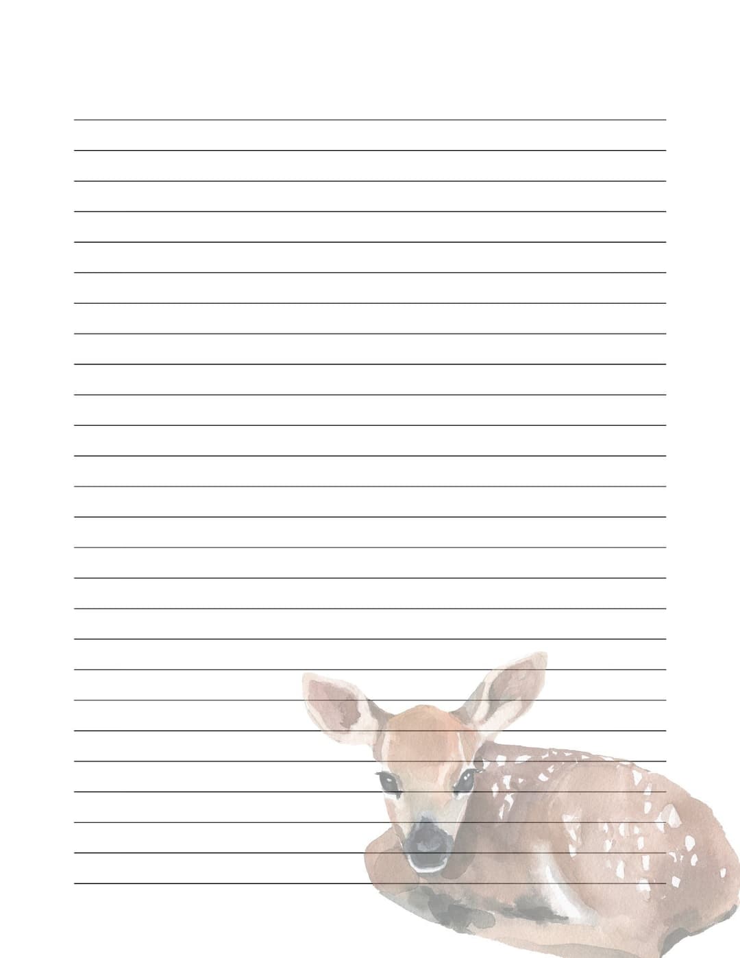 Cute Animals Printable Stationery / Digital Note Paper / - Etsy