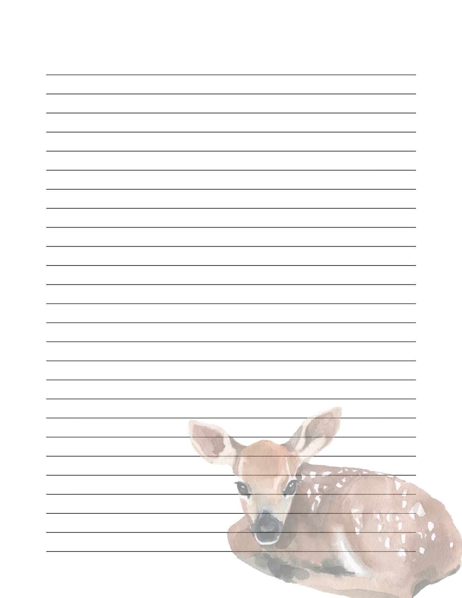 Cute Animals Printable Stationery / Digital Note Paper / - Etsy