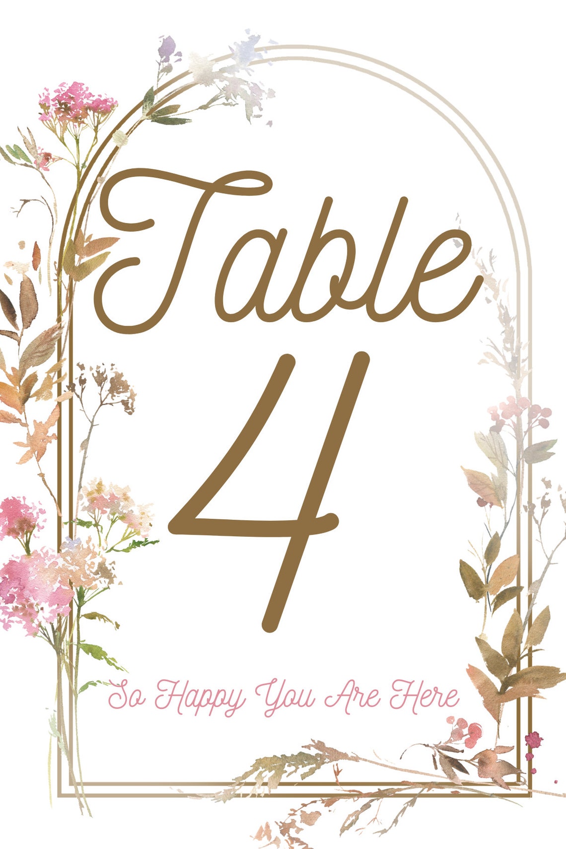 Printable Table Numbers, Rustic Chic Table Numbers, Floral Table Number ...