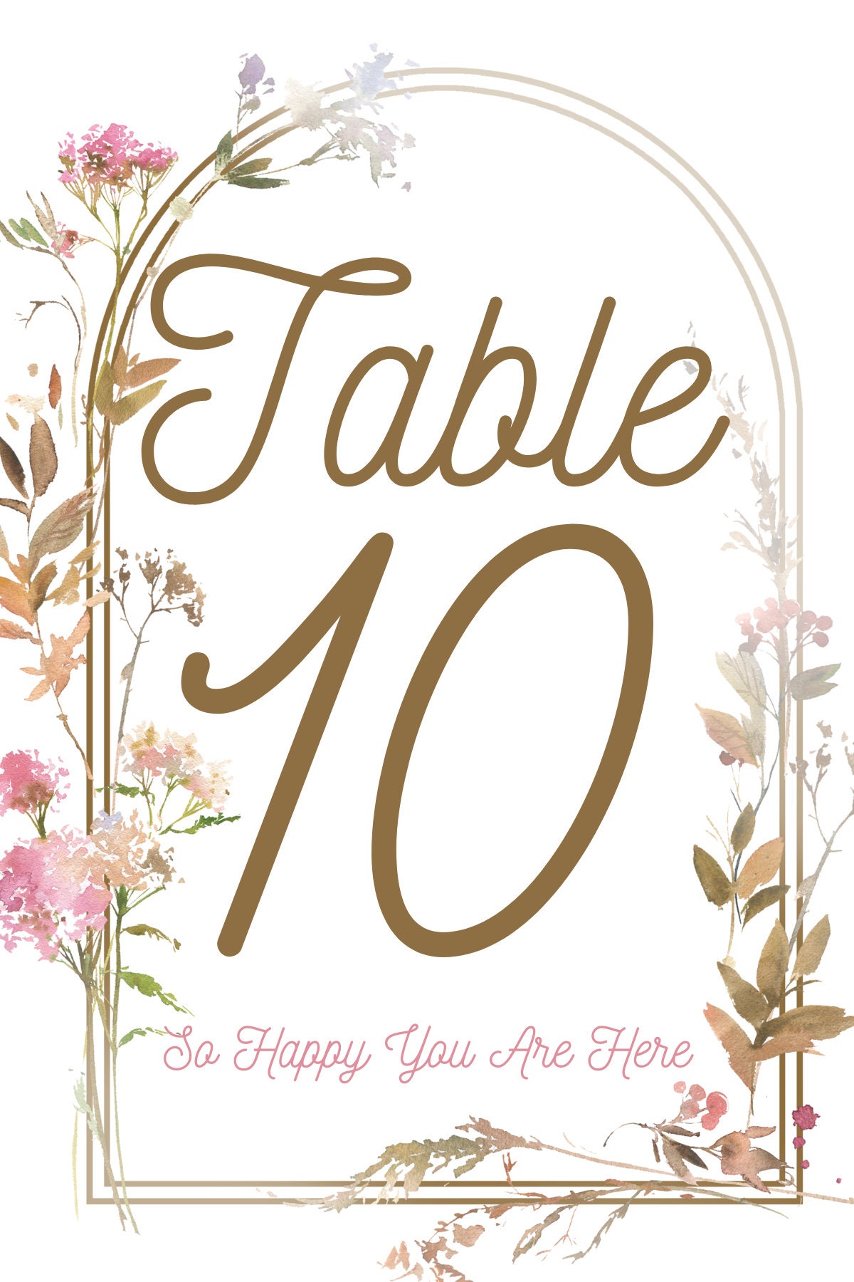 Printable Table Numbers, Rustic Chic Table Numbers, Floral Table Number ...