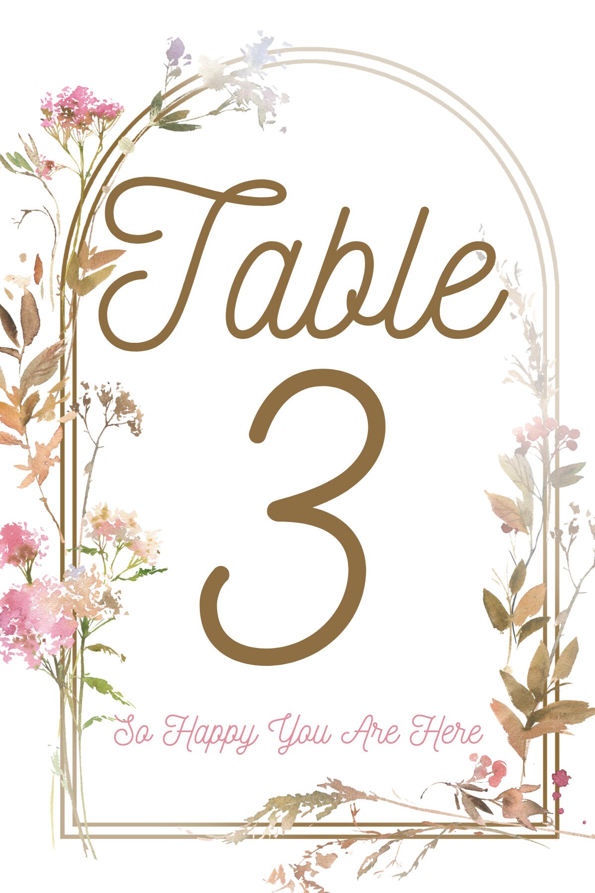 Printable Table Numbers, Rustic Chic Table Numbers, Floral Table Number ...