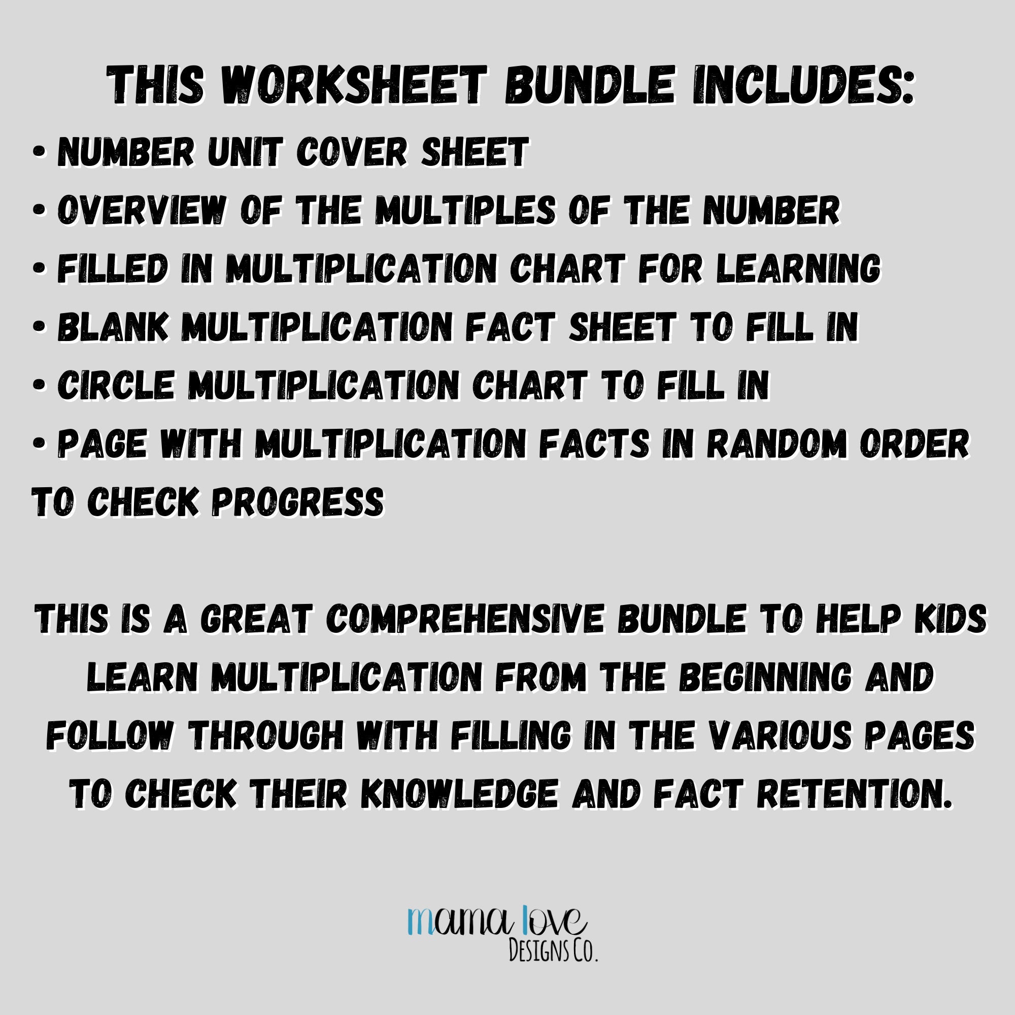 Multiplication Worksheets, Multiplication Worksheet Bundle ...