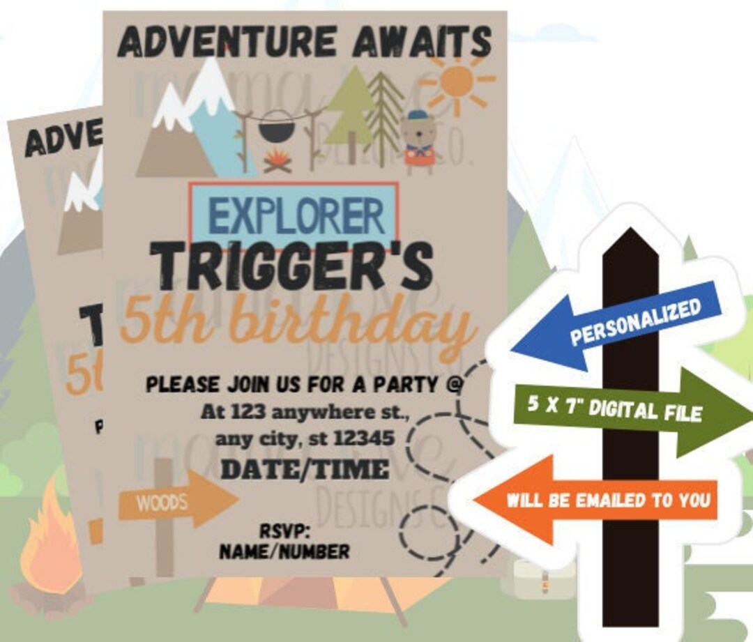 Personalized Birthday Invitation, Personalized Adventure Birthday ...