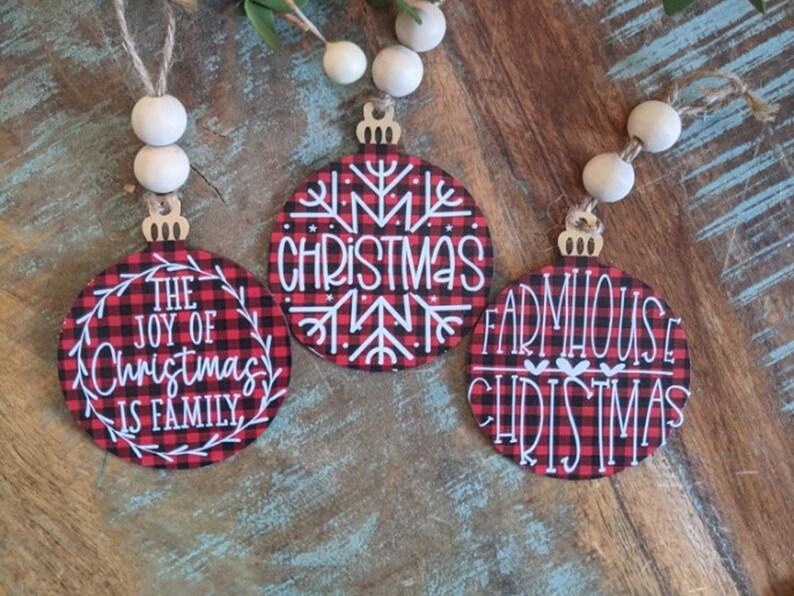 Wooden Round Christmas Ornament Round Ornament Round - Etsy