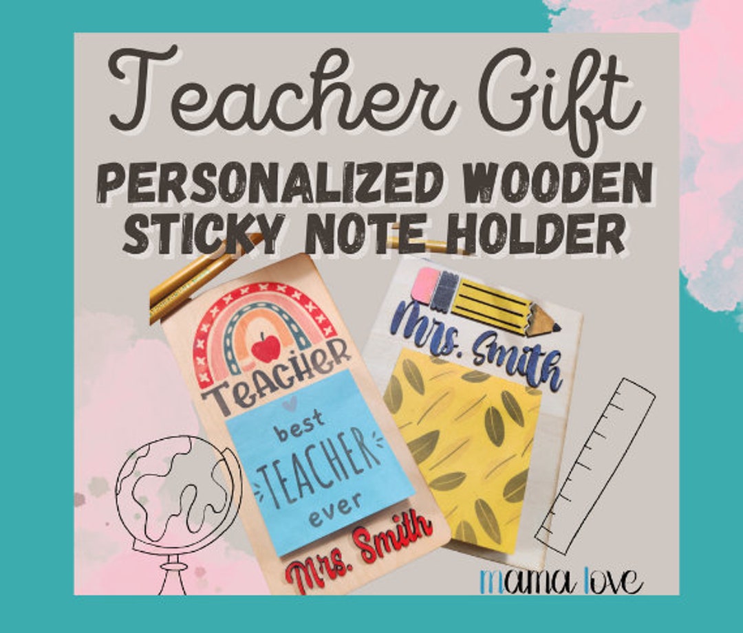 Wooden Sticky Note Holder Personalized Wooden Sticky Note - Etsy