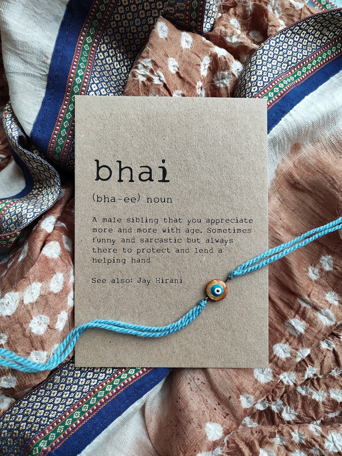 Personalised Indian Dictionary Definition Bhai Raksha Bandhan Eco Card ...