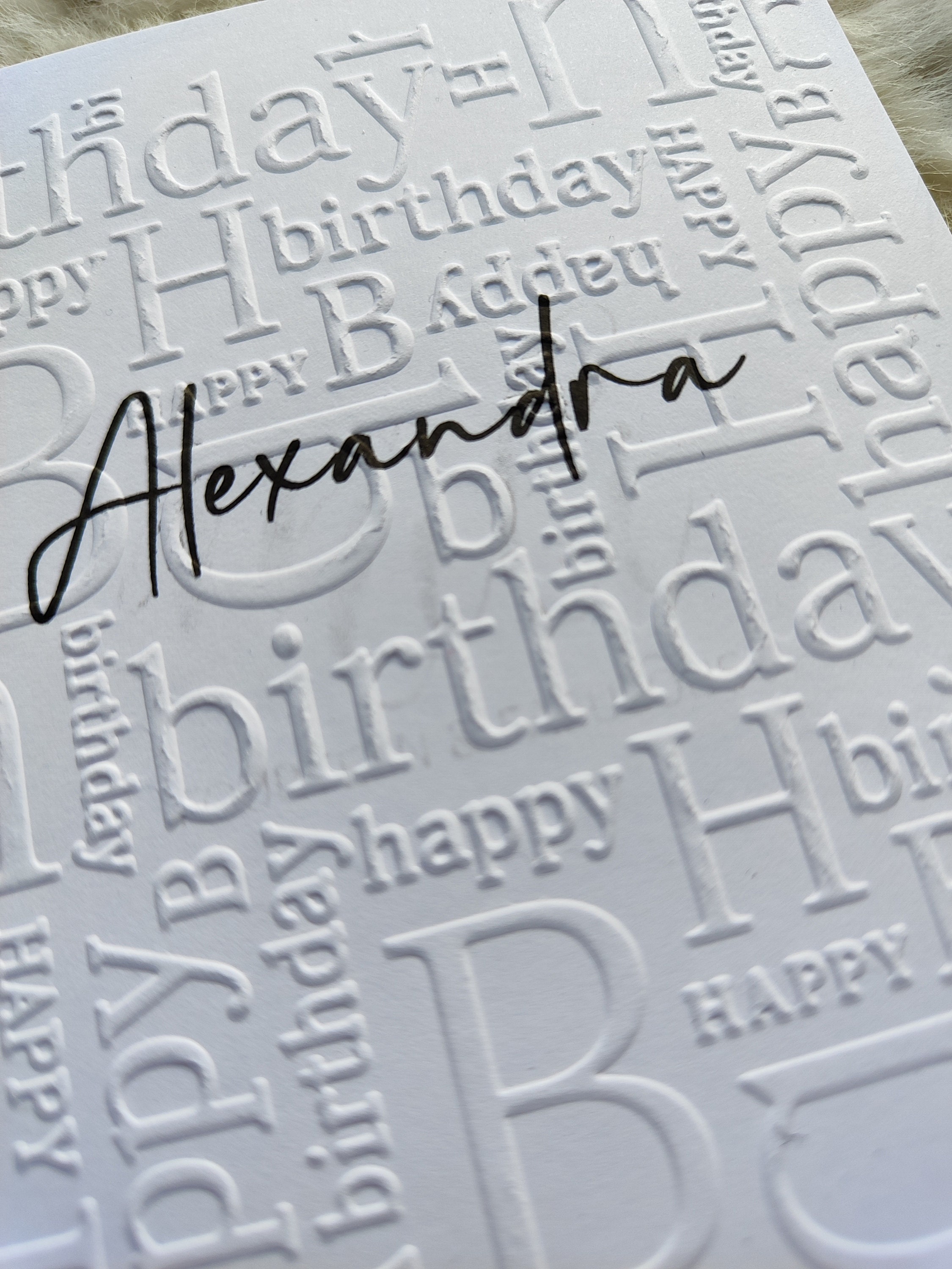 Personalised Happy Birthday Embossed Card - Etsy UK