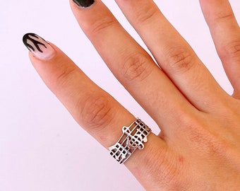 Treble Clef Ring, Sterling Silver Music Note Ring, Gift for Music Lover ...