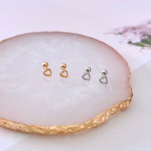 Tiny Heart Helix Piercing, 925 Silver Heart Conch Piercing, Gold Plated ...