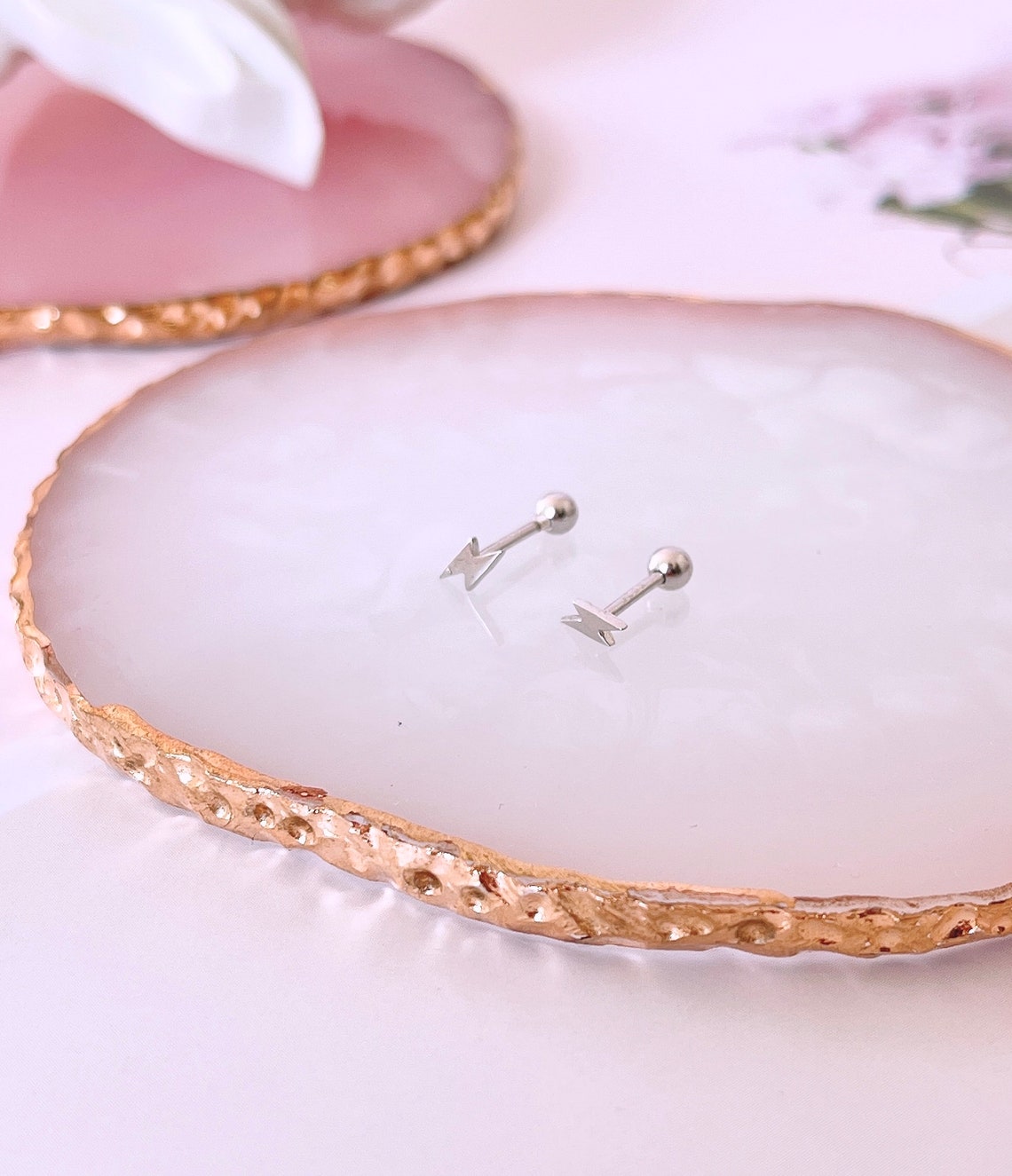 Tiny Lightning Helix Piercing, 925 Silver Lightning Bolt Conch Piercing ...