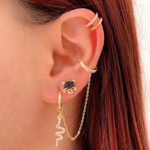 Snake Chain Earrings Helix Earring 925 Sterling Silver Ear - Etsy