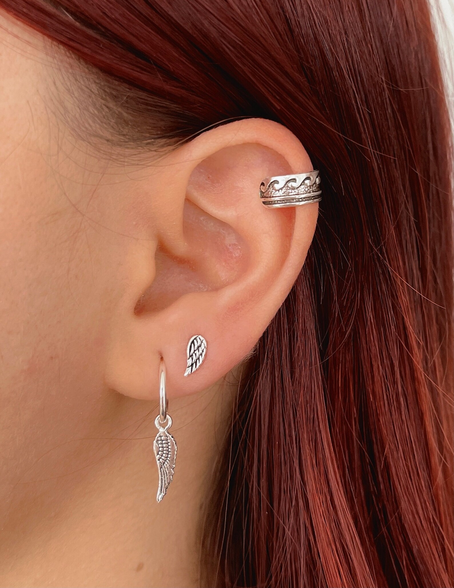 Tiny Angel Wing Stud Earrings, 925 Sterling Silver Boho Wing Earring ...