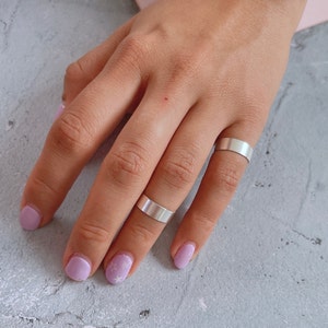 Sterling Silver 925 Adjustable Wide Toe Ring, Thick Ring, Midi Ring ...