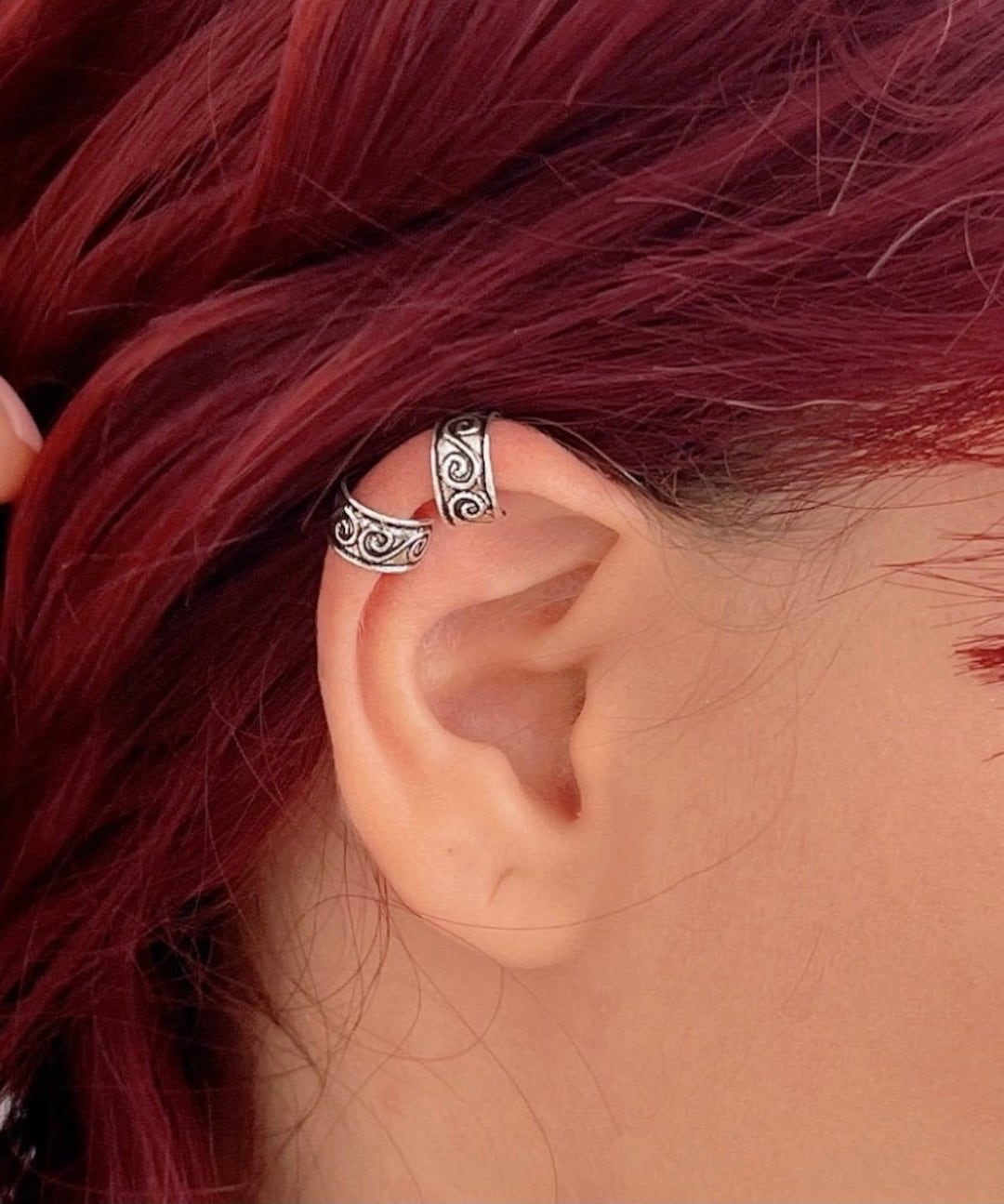 Boho Helix Ear Cuff No Piercing in 925 Silver, Conch Earring, Fake ...