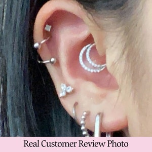 Helix Piercing Spiral Ear Piercing Conch Piercing Silver - Etsy