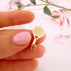 925 Sterling Silver Padel Racket Pendant, Gold Plated Padel Tennis ...