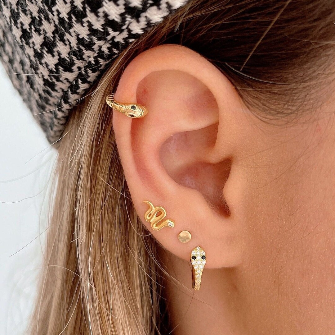 Snake Ear Cuff No Piercing, Snake Helix Earring, Fake Helix, Sterling ...