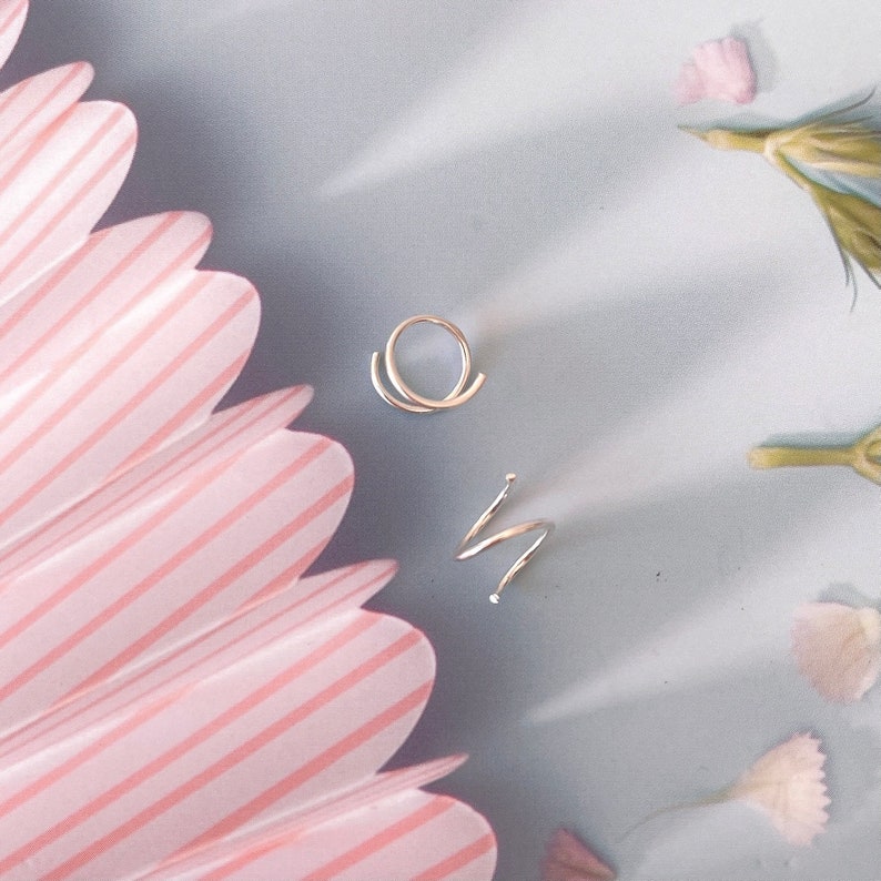 Double Spiral Ear Piercing Piercing Bar Spiral Earring | Etsy