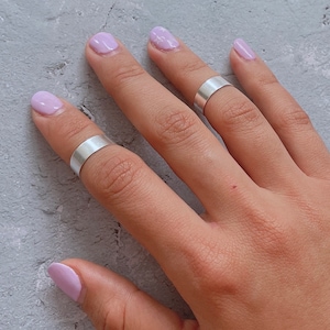 Sterling Silver 925 Adjustable Wide Toe Ring, Thick Ring, Midi Ring ...