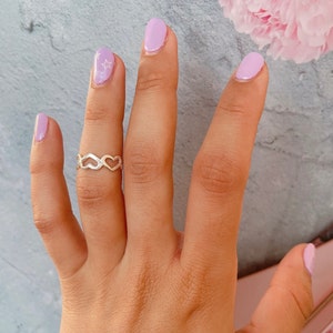 Sterling Silver Inverted Heart Toe Ring for Women, Adjustable Foot Ring ...