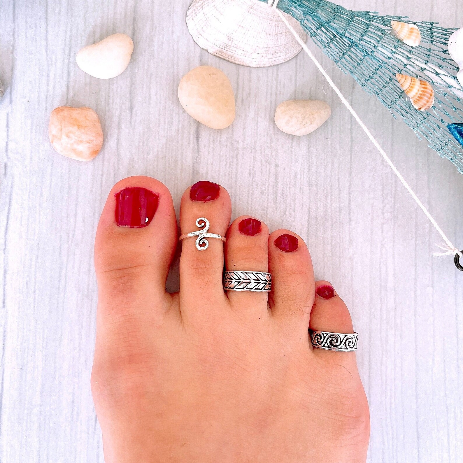 Adjustable Celtic Double Spiral Toe or Finger Ring, 925 Sterling Silver ...