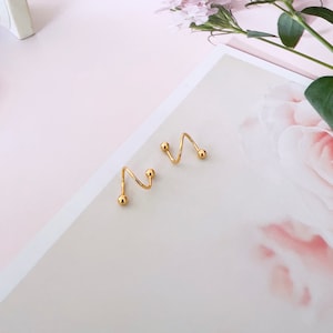 Helix Piercing, Spiral Ear Piercing, Conch Piercing, Silver Earrings ...